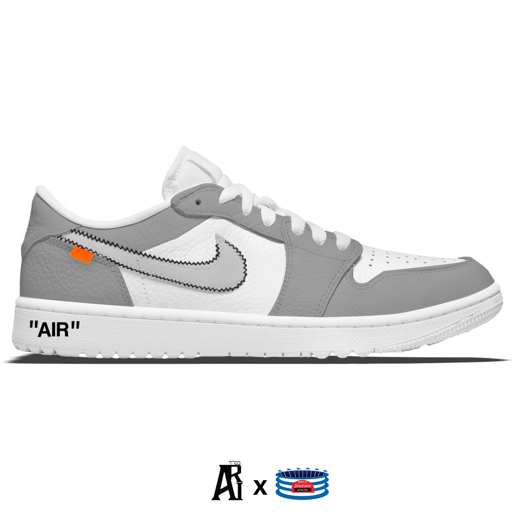 "Gray Force OW" Jordan 1 Golf Shoes – Style Driver